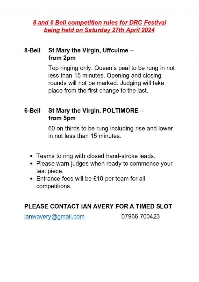Devon Ringers Council competitions 2024 – Devon Association of Ringers